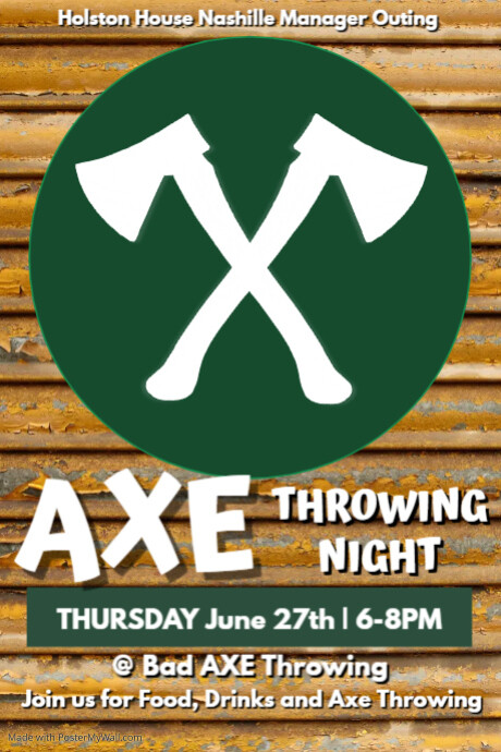 Template axe throwing | PosterMyWall