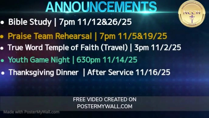 Church Announcements | PosterMyWall