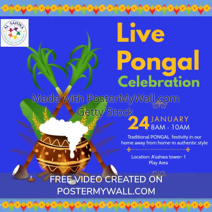 Blue Pongal Celebration Template | PosterMyWall