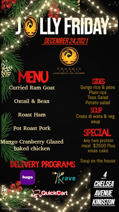 Copy of christmas menu, menu, new year menu | PosterMyWall