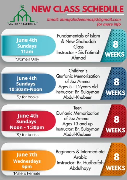 Summer Class schedules (1) | PosterMyWall