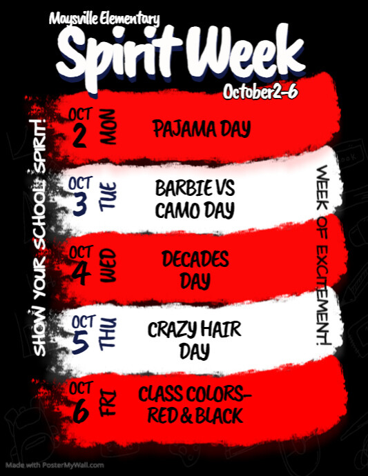 Spirit Week Poster | PosterMyWall