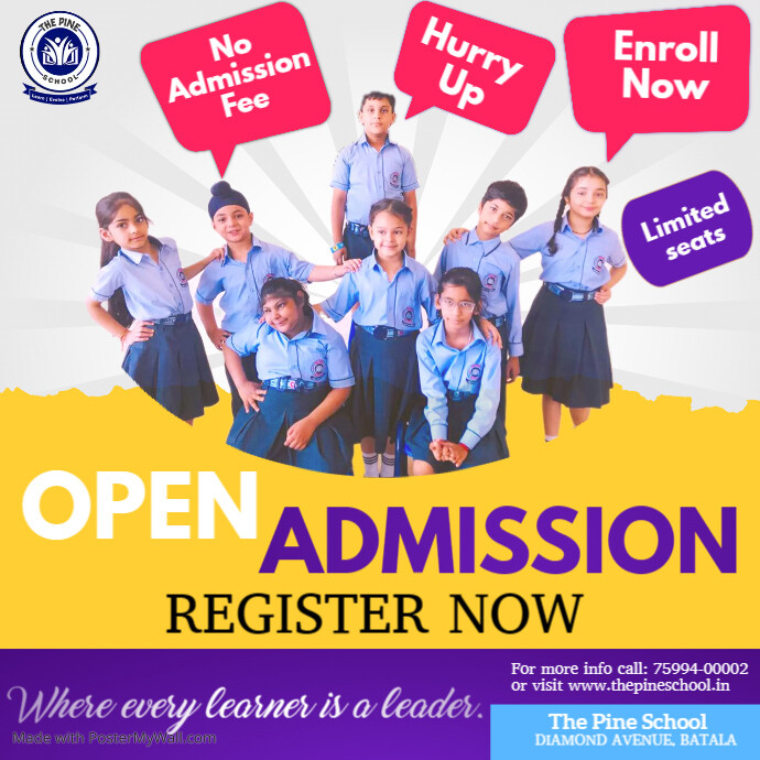 Purple School Admission Educational Instagram Post (1) | PosterMyWall