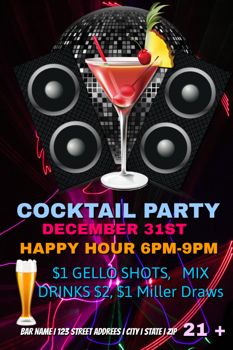 Cocktail Party Template | PosterMyWall