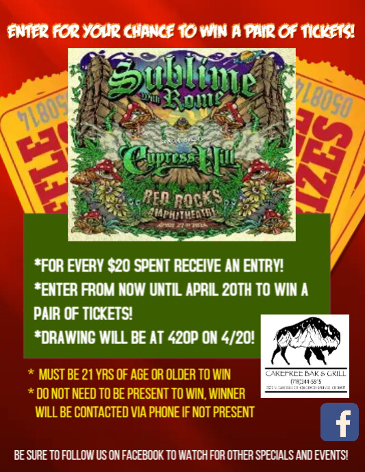 420 EVE TICKET GIVEAWAY | PosterMyWall