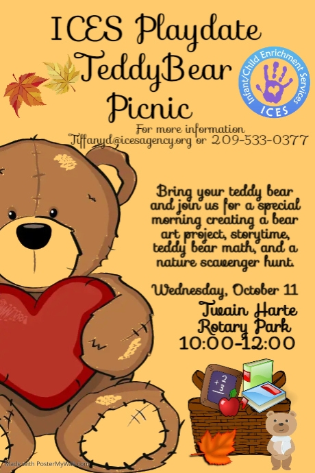 teddy bear picnic day Flyer Template (1) | PosterMyWall