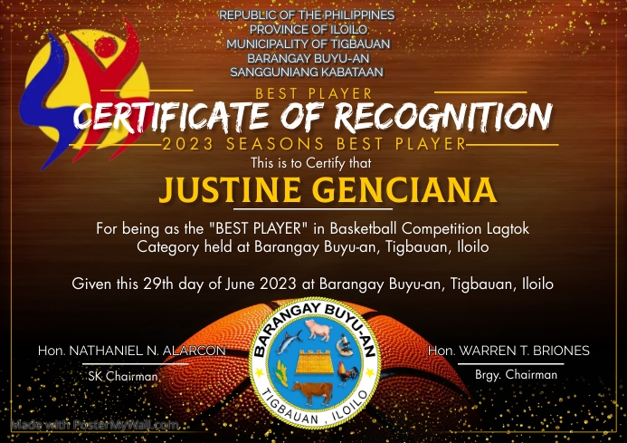 Basketball Excellence Certificate Template | PosterMyWall