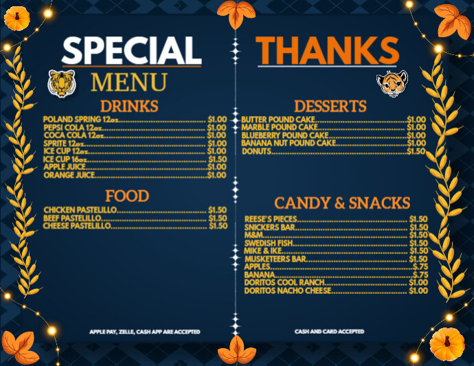 SCHOOLS STORE MENU | PosterMyWall