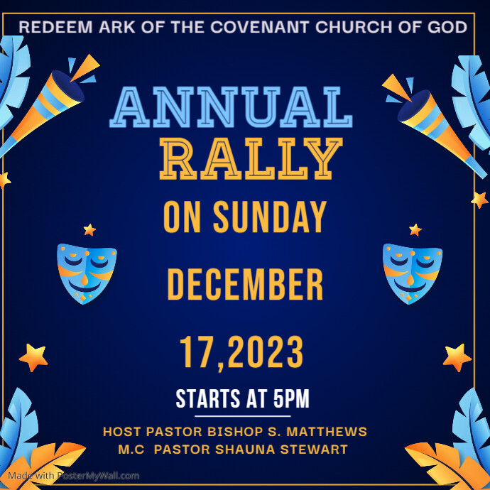 Blue homecoming pep rally drama post | PosterMyWall