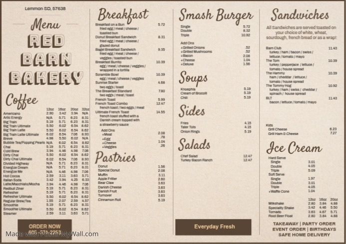 Cafe Menu Card Template | PosterMyWall