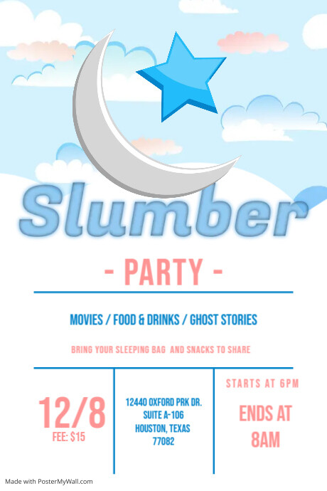 Copy of sleepover | PosterMyWall