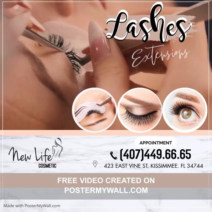 elegant lashes extension video ad (1) | PosterMyWall