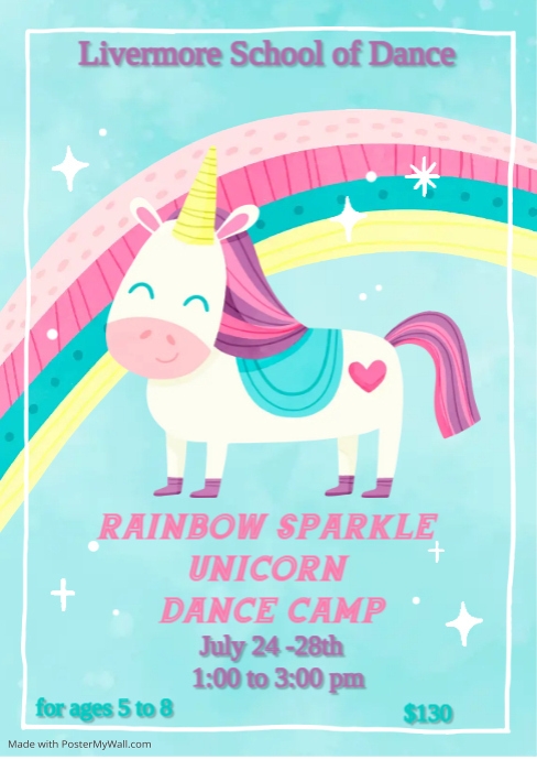 Rainbow Unicorn Birthday | PosterMyWall