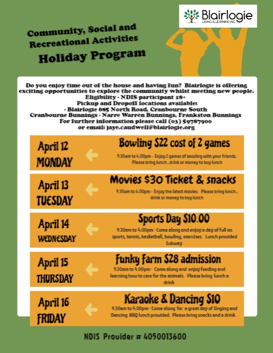 Copy of Copy of Adult Holiday Program - January 2021 - Excursions ...