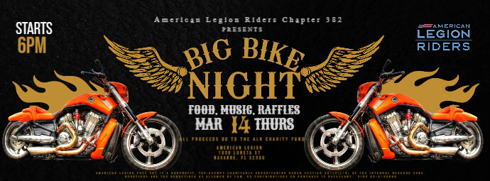 Black Bike Night Event 2'x6' Banner Template | PosterMyWall