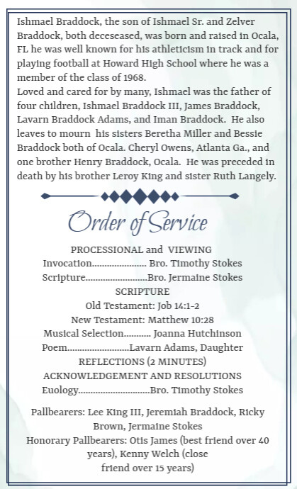 Copy of Order of Service Template | PosterMyWall