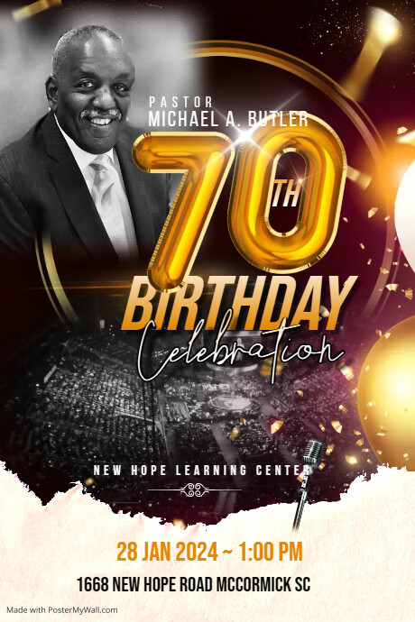70th Birthday Celebration | PosterMyWall