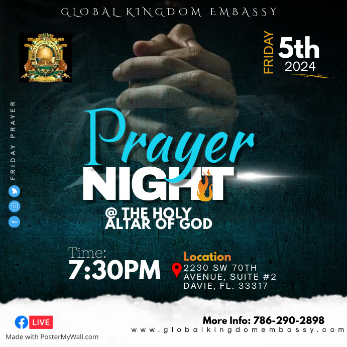 Prayer Night @ the Holy Atar of God | PosterMyWall
