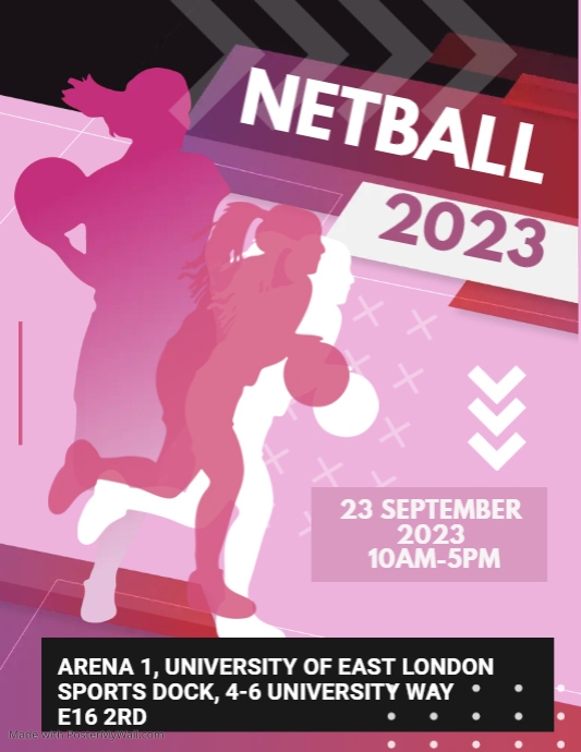 Pink Netball Game Day Flyer | PosterMyWall