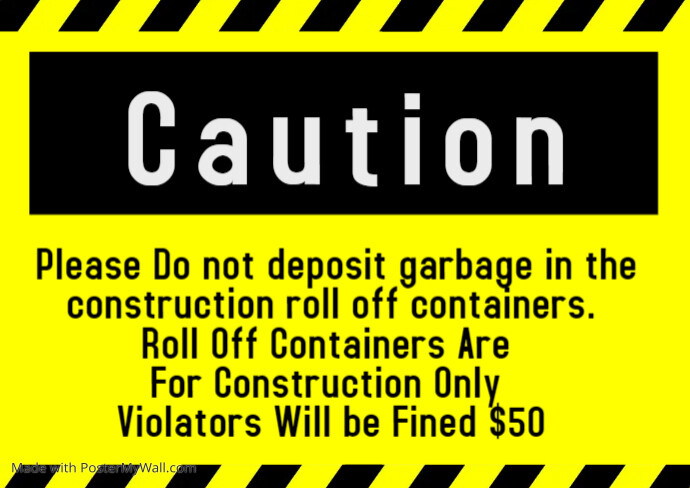 Caution Construction sign poster template | PosterMyWall