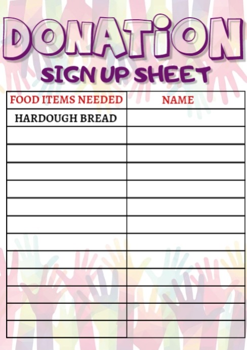 Volunteers Sign up Sheet Template (1) | PosterMyWall