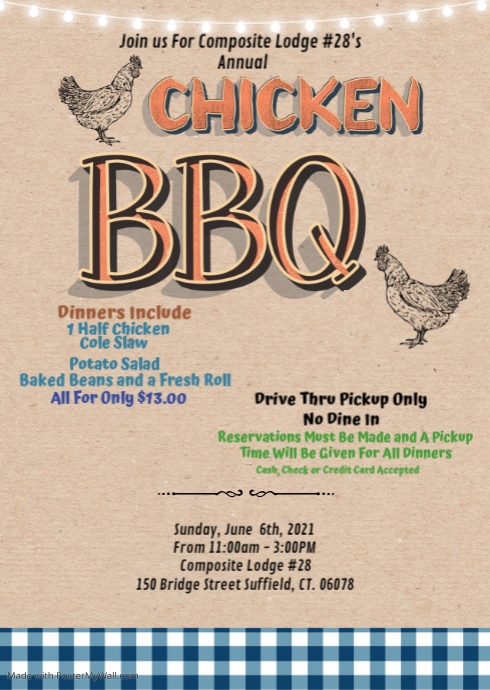 Copy of Copy of Chicken and bbq dinner party invitation | PosterMyWall