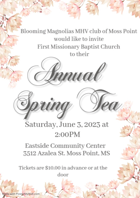 magnolias annual spring tea | PosterMyWall