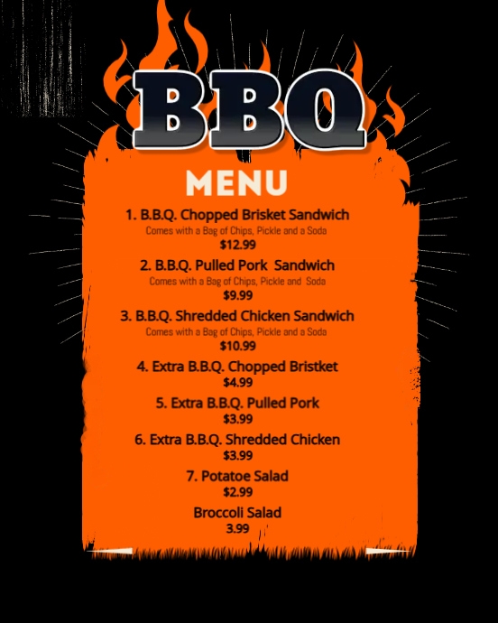 BARBECUE MENU | PosterMyWall