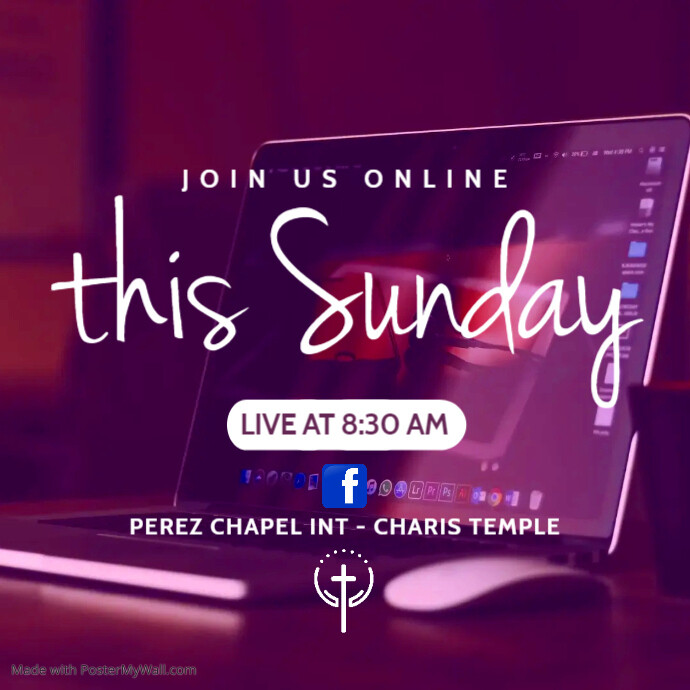 join us online sunday service online mass tem | PosterMyWall