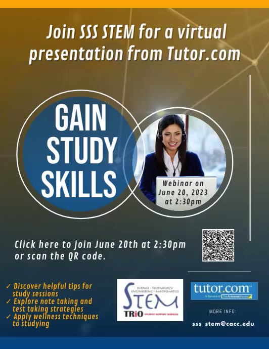 Gain Study Skills webinar flyer | PosterMyWall