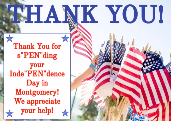 Copy of Volunteer 4th of July Thank you 2023 | PosterMyWall