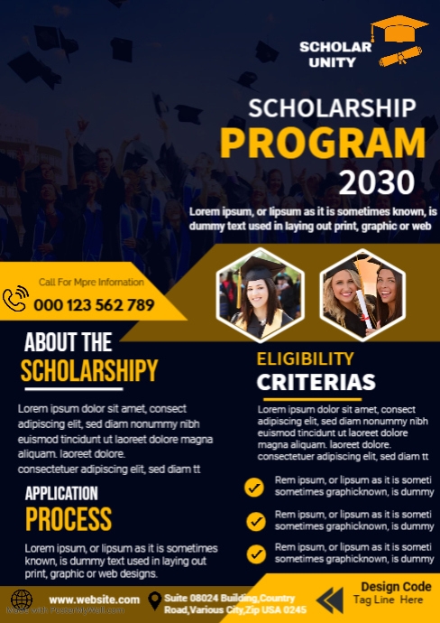 Copy of scholarship animation poster template | PosterMyWall
