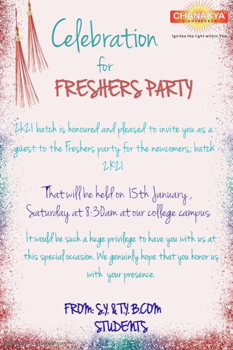 Copy of Graduation Invitation with Glitter & Tassel | PosterMyWall