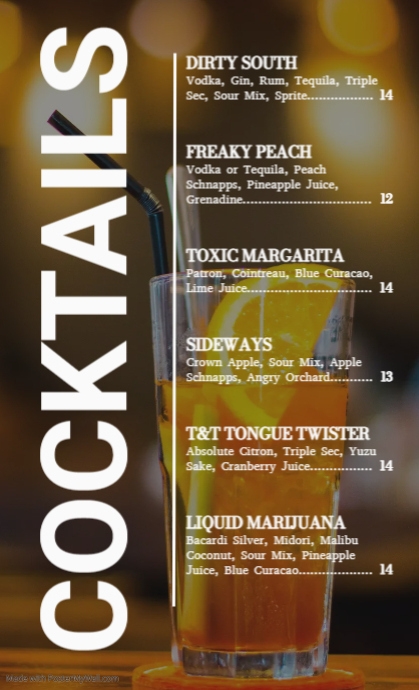 Copy of Cocktail Menu | PosterMyWall