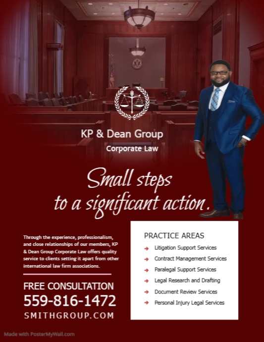 Maroon Legal Firm Advert Flyer | PosterMyWall