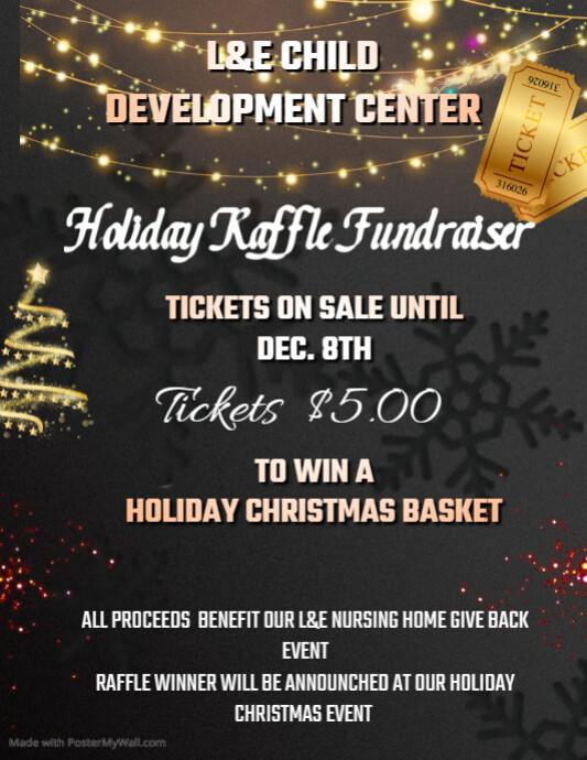 Black Gold Christmas Raffle Flyer Design | PosterMyWall
