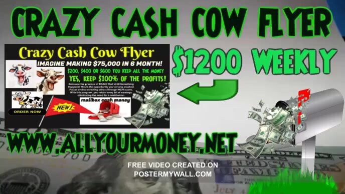 CRAZY CASH COW | PosterMyWall