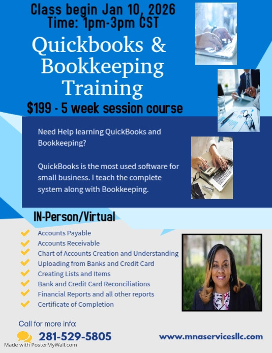 Copy of Quickbooks Training and Bookkeeping | PosterMyWall
