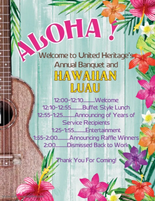 Copy of Aloha Hawaiian Luau Flyer Template | PosterMyWall