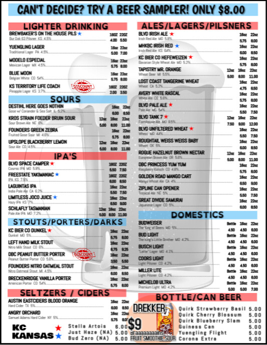 BEER LIST FRONT | PosterMyWall