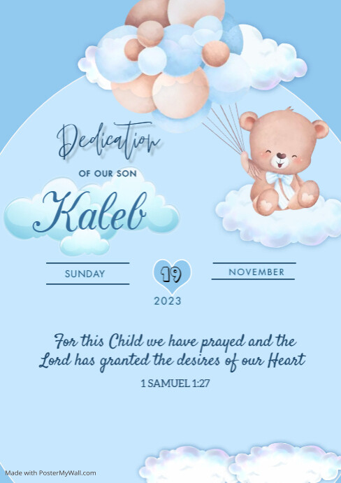 first birthday & dedication | PosterMyWall