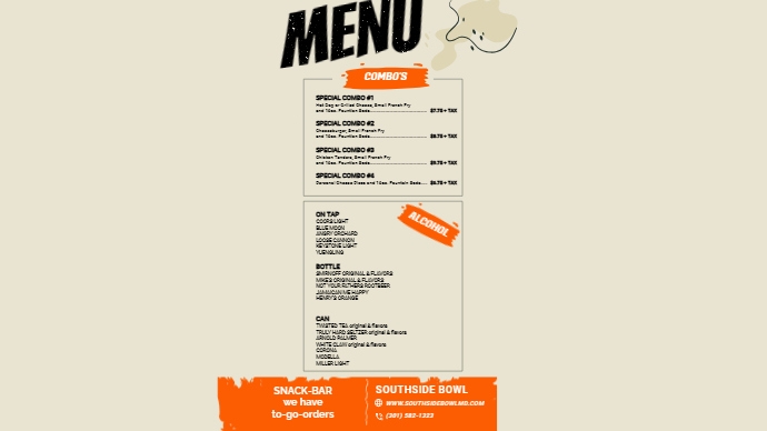Orange Menu Rack Card (2) | PosterMyWall