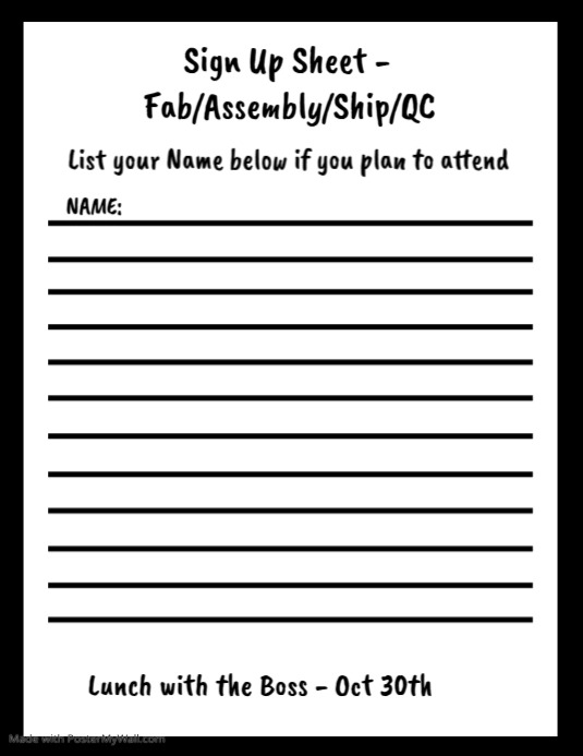 Sign Up Sheet Template (3) | PosterMyWall