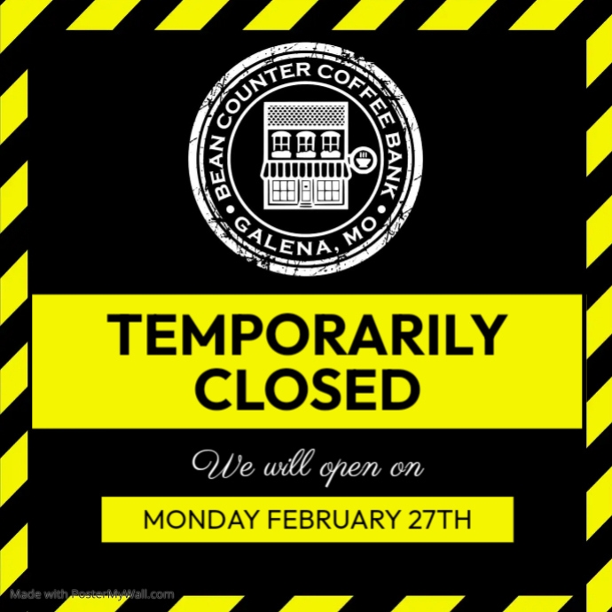 TEMPORARILY CLOSED FOR BUSINESS FLYER | PosterMyWall