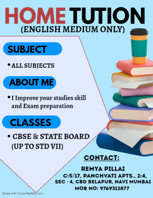 Home tuition poster templete | PosterMyWall
