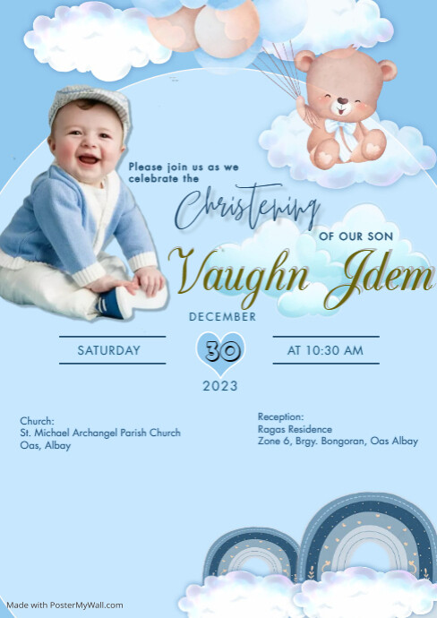 first birthday & dedication | PosterMyWall