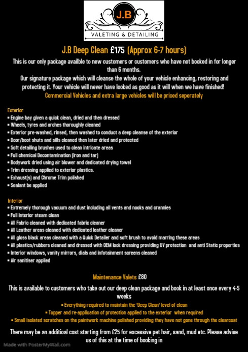 J.B Deep Clean | PosterMyWall