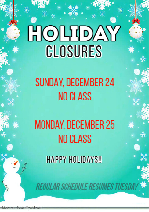 christmas business schedule | PosterMyWall