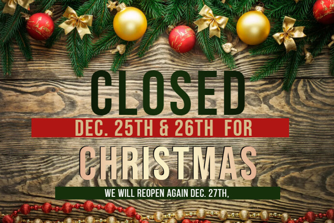 CHRISTMAS SHOP STORE CLOSED DESIGN TEMPLATE | PosterMyWall