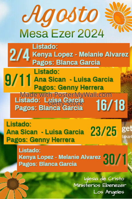 August Upcoming Events Poster | PosterMyWall